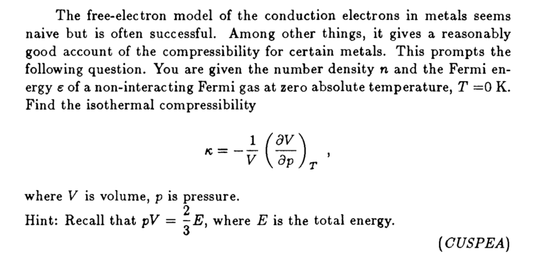 Solved The free-electron model of the conduction electrons | Chegg.com