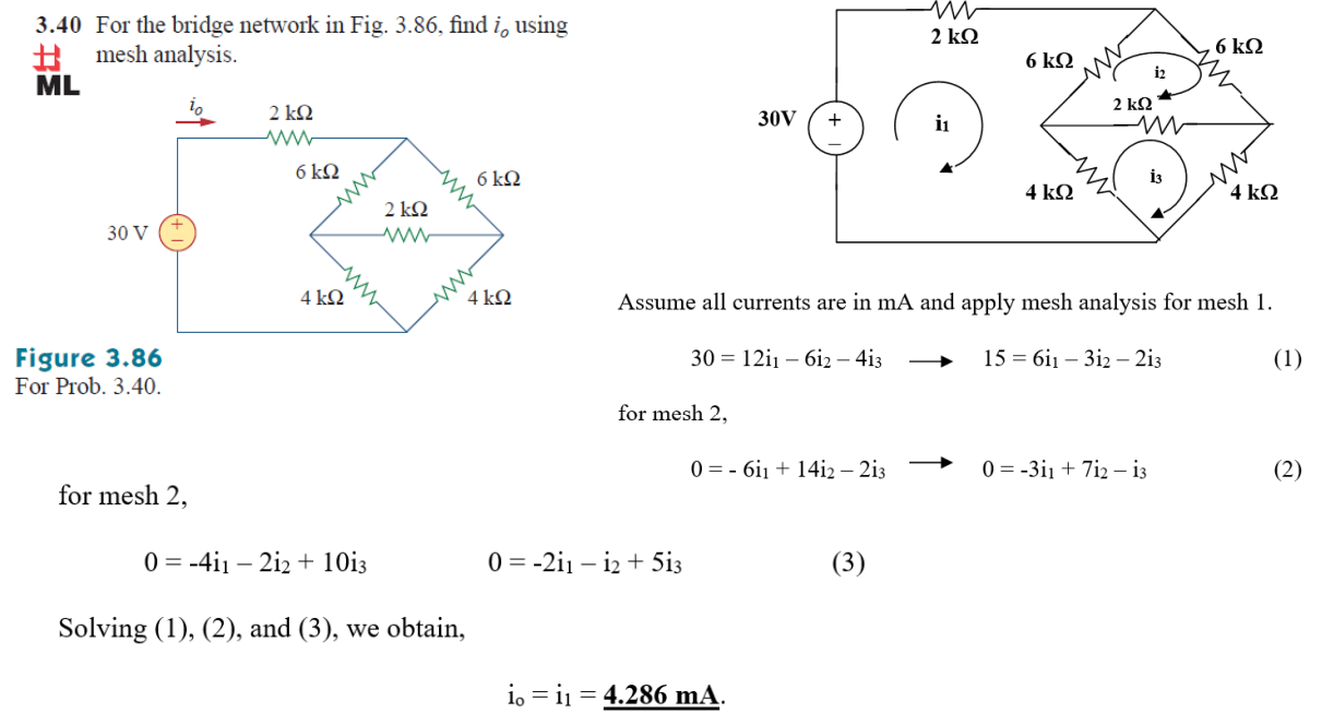 Solved 3.40 For the bridge network in Fig. 3.86, find io | Chegg.com