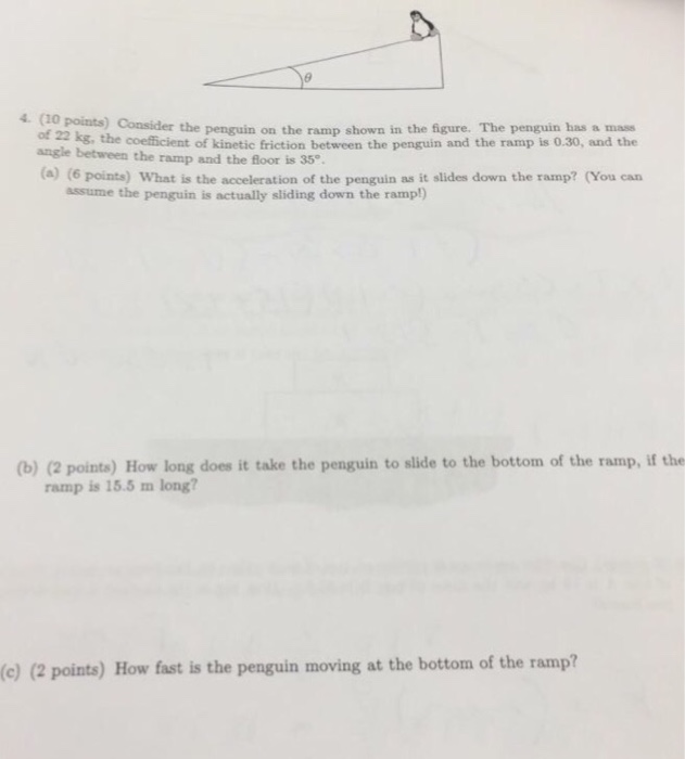 Solved Consider the penguin on the ramp shown in the | Chegg.com