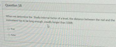 Solved Question 18 When we determine the Stadia Internal | Chegg.com