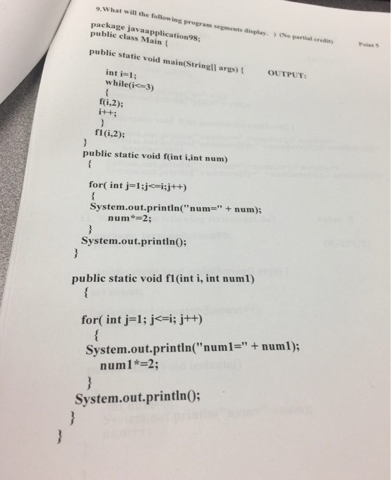Solved 9.What will the following program segments display. | Chegg.com