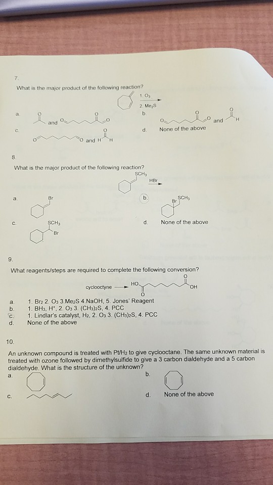 Solved What is the major product of the following reaction? | Chegg.com