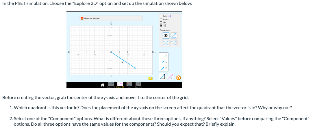 Solved In the PhET simulation, choose the "Explore 2D" | Chegg.com