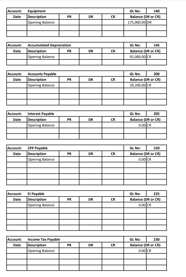 Solved I need answers for all of the General Journals, | Chegg.com