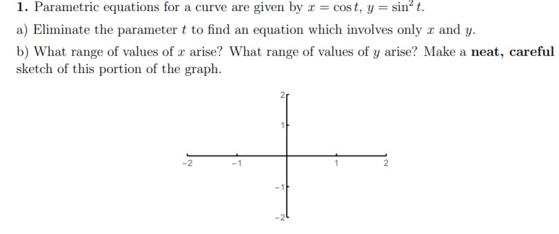 Solved Parametric equations for a curve are given by x = | Chegg.com