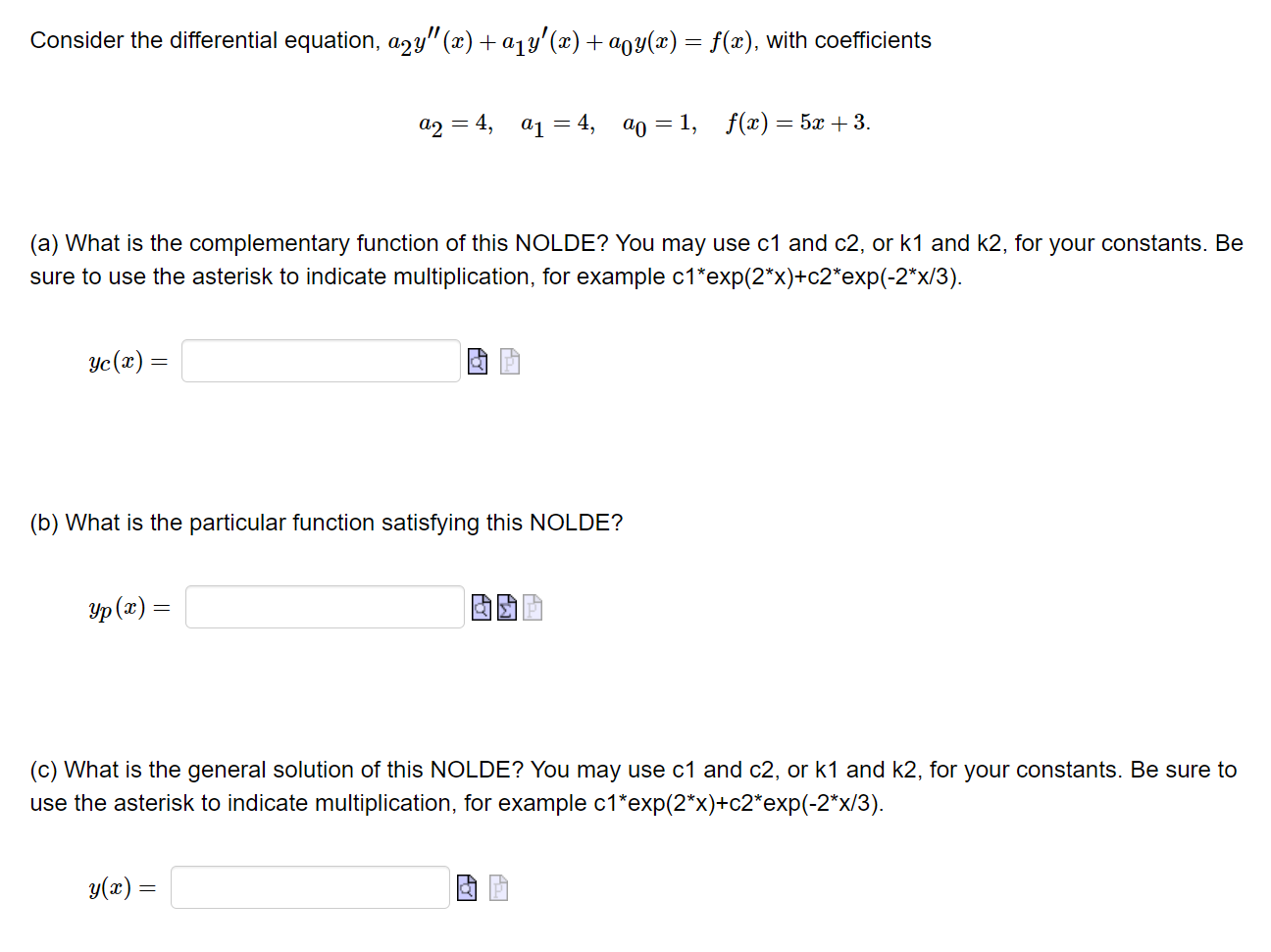 Solved Consider the differential equation, | Chegg.com