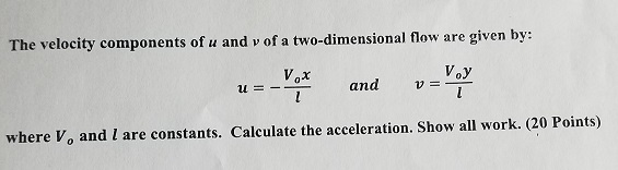 Solved The velocity components of u and v of a | Chegg.com