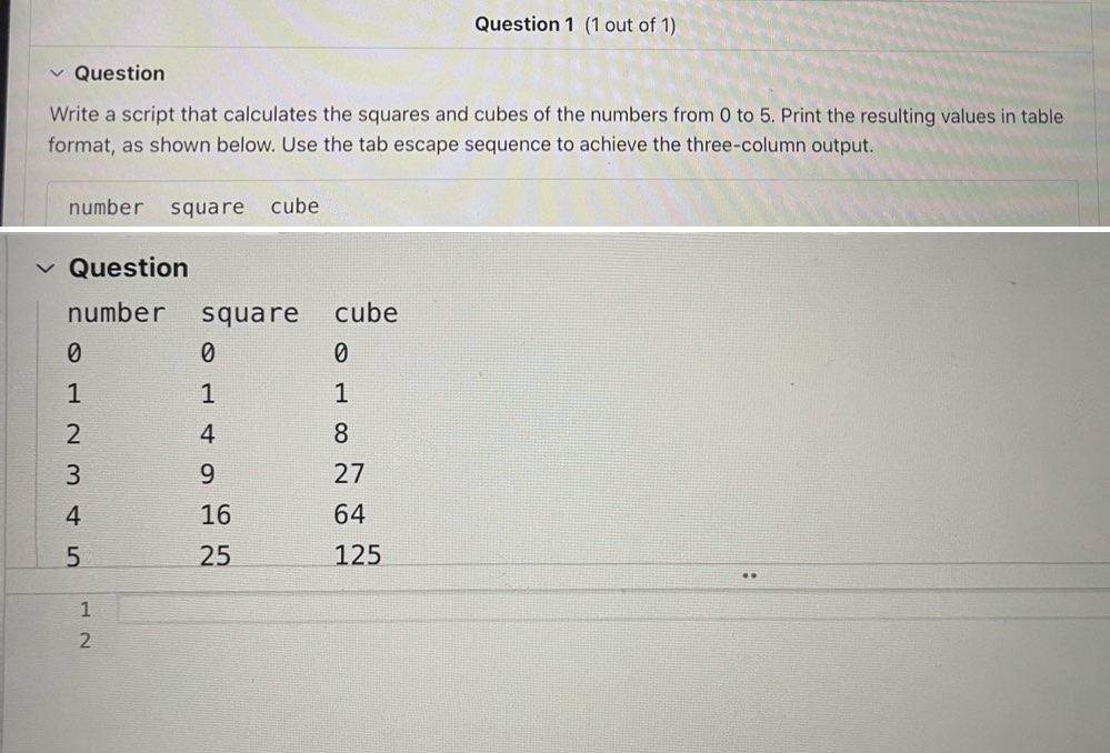 Solved Question 1 (1 ﻿out of 1) ﻿Question Write a script | Chegg.com
