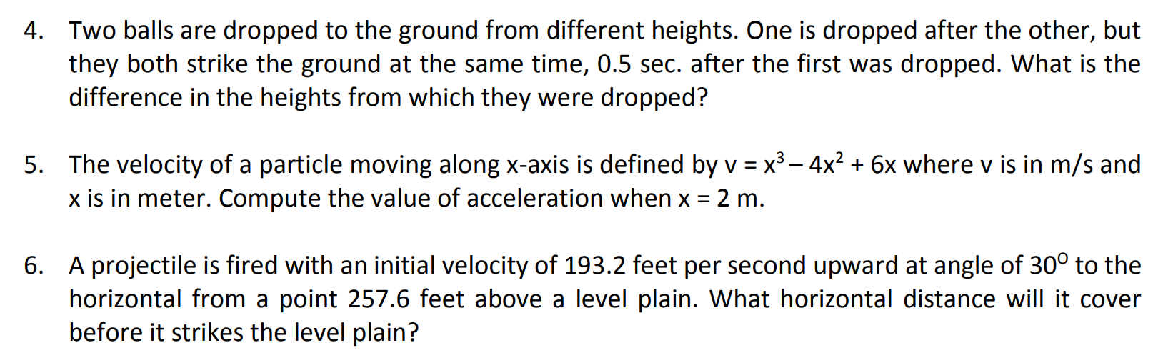 Solved 4. Two balls are dropped to the ground from different | Chegg.com