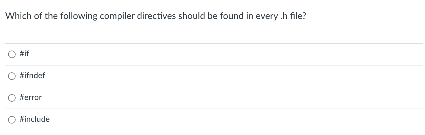 Solved Which of the following compiler directives should be | Chegg.com