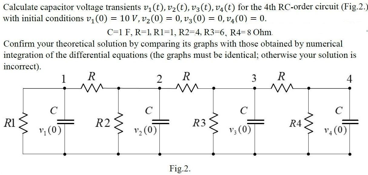 Solved Calculate capacitor voltage transients vi(t), vz(t), | Chegg.com