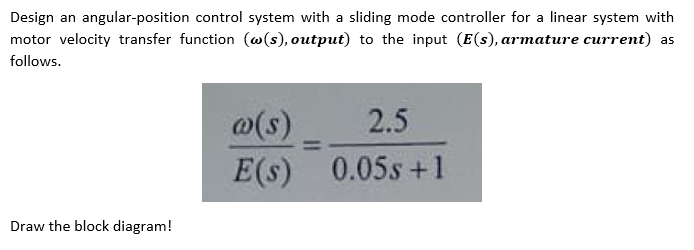 Solved Design an angular-position control system with a | Chegg.com