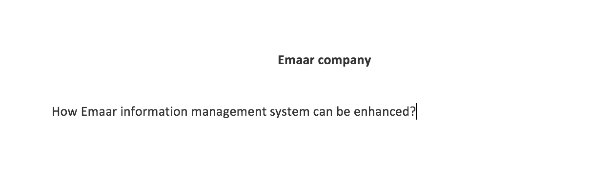 Solved Emaar company How Emaar information management system | Chegg.com
