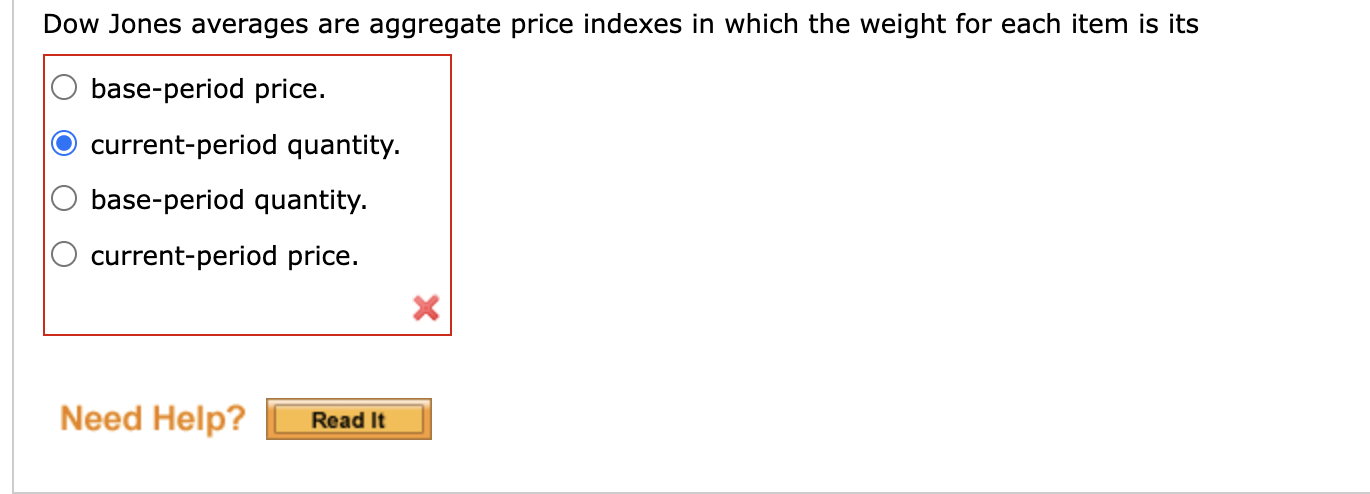 Solved Dow Jones averages are aggregate price indexes in | Chegg.com