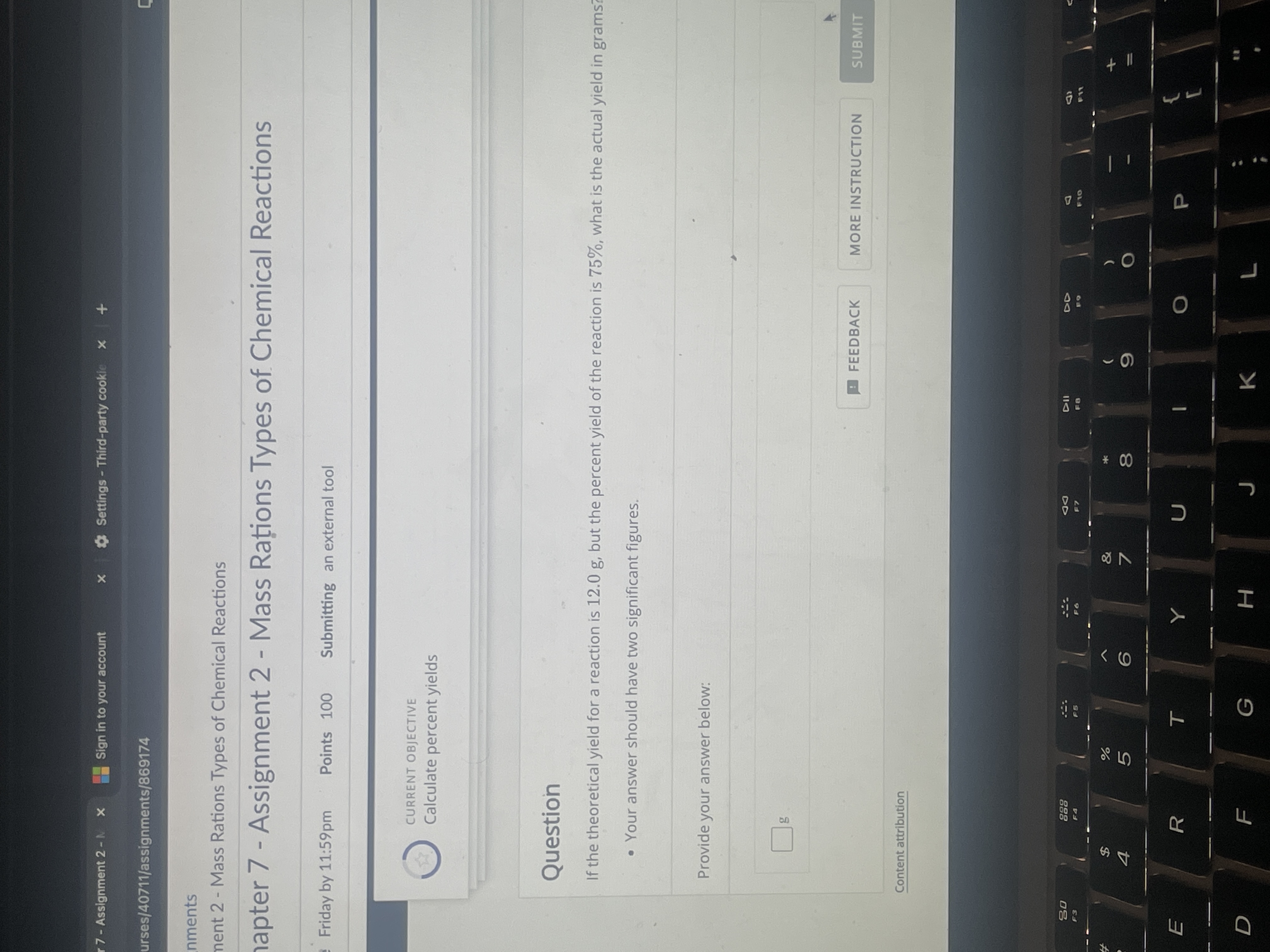 Solved QuestionIf the theoretical yield for a reaction is | Chegg.com