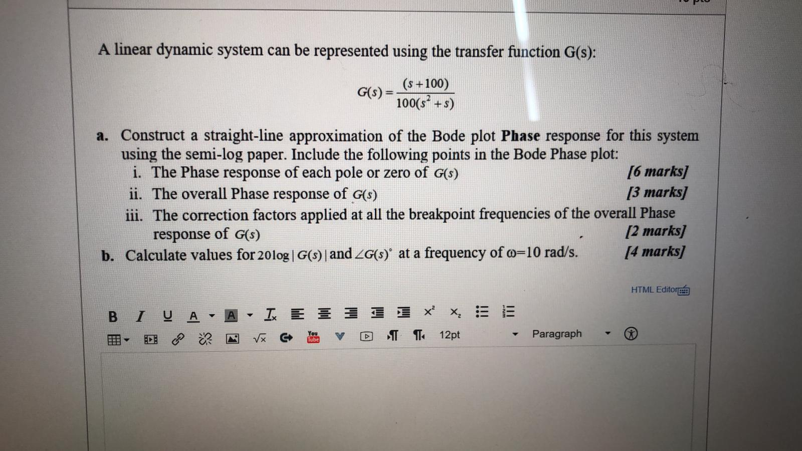 Solved A linear dynamic system can be represented using the | Chegg.com
