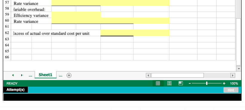 Solved Excel SIM: Basic Variance Analysis and the Impact of | Chegg.com
