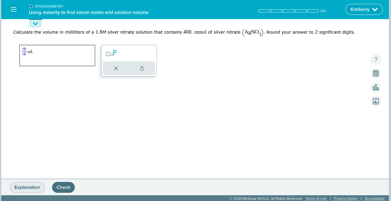 Solved O STOICHIOMETRY Using molarity to find solute moles | Chegg.com