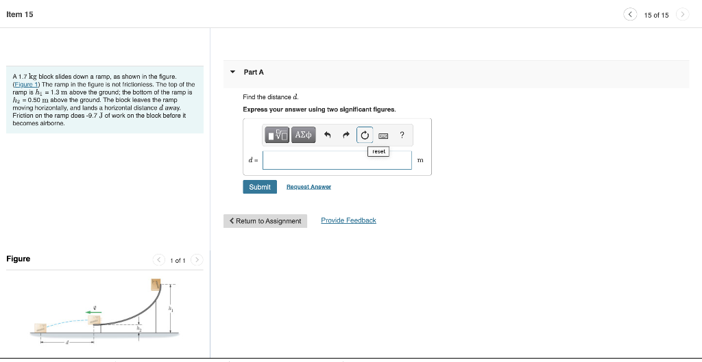 Solved Item 15 A 1.7 kg block slides down a ramp, as shown | Chegg.com