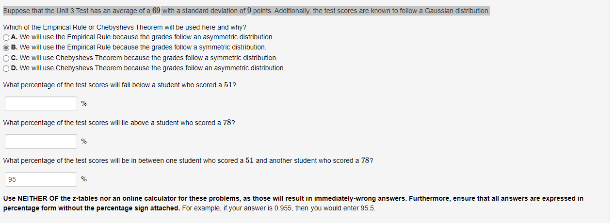 Solved Suppose that the Unit 3 Test has an average of a 69 | Chegg.com