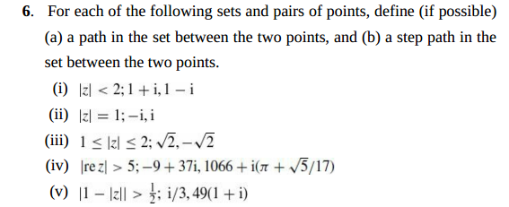 Solved 6. For each of the following sets and pairs of | Chegg.com