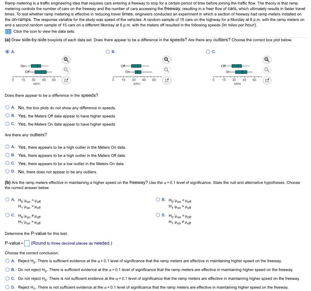 Ramp metering is a traffic engineering idea that | Chegg.com