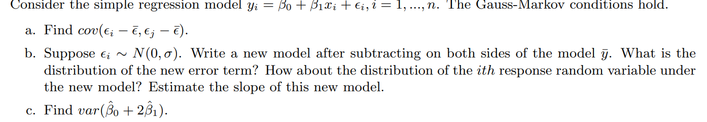 Solved Consider the simple regression model yi = Bo + Bixi | Chegg.com