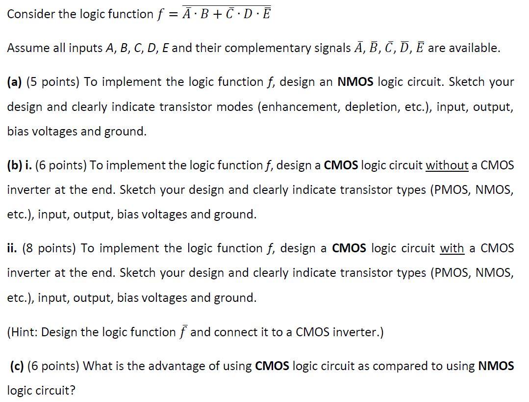 Solved Consider the logic function f = A·B + C :D. Ē Assume | Chegg.com