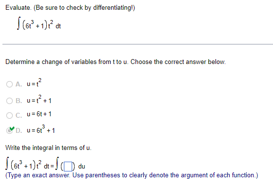 Solved Evaluate. (Be sure to check by | Chegg.com