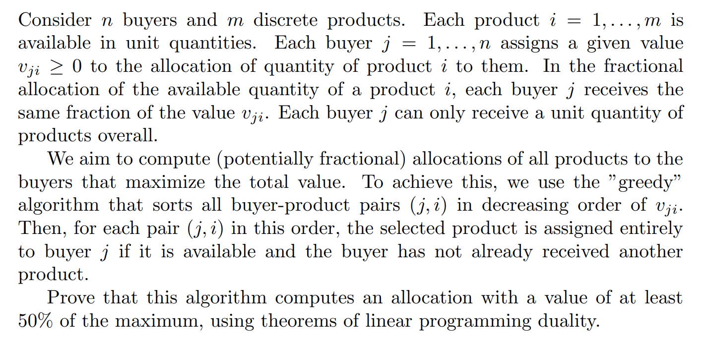 Solved Consider n buyers and m discrete products. Each | Chegg.com
