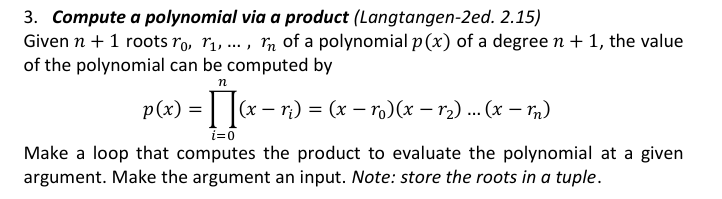 Solved 3. Compute a polynomial via a product | Chegg.com