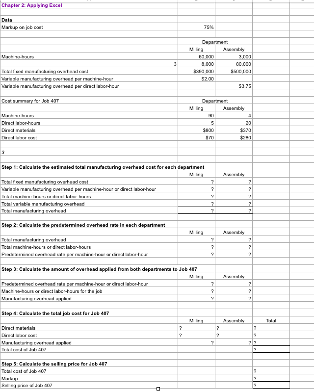 Solved: Chapter 2: Applying Excel: Excel Worksheet (Part 1... | Chegg.com Solved: Chapter 2: Applying Excel: Excel Worksheet (Part 1... | Chegg.com