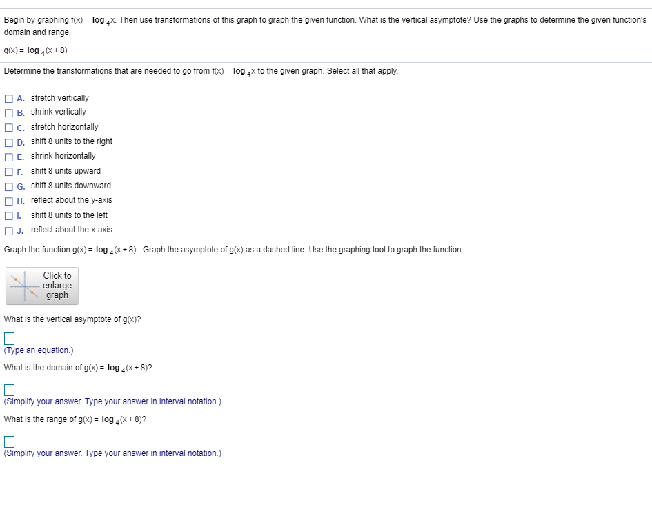 Solved Begin by graphing f(x) = log2x. Then use | Chegg.com