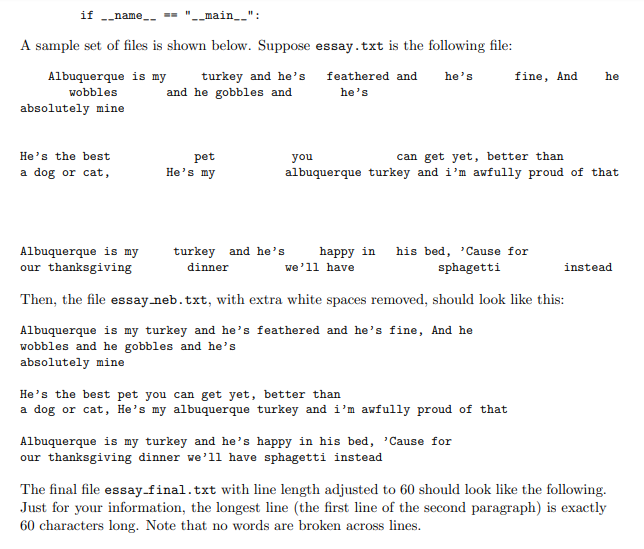 Problem 1 [25 points ] Formatting a text file. The | Chegg.com