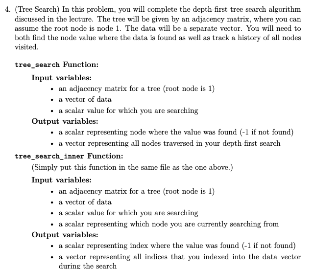 4 Tree Search In This Problem You Will Complete 
