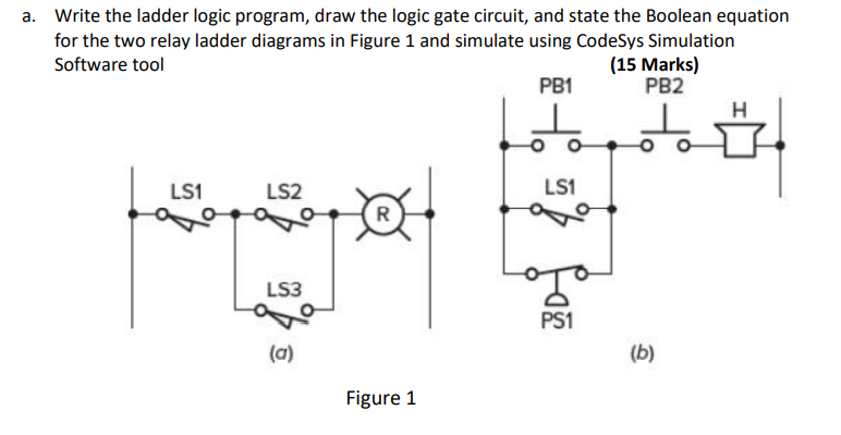 Solved a. Write the ladder logic program, draw the logic | Chegg.com