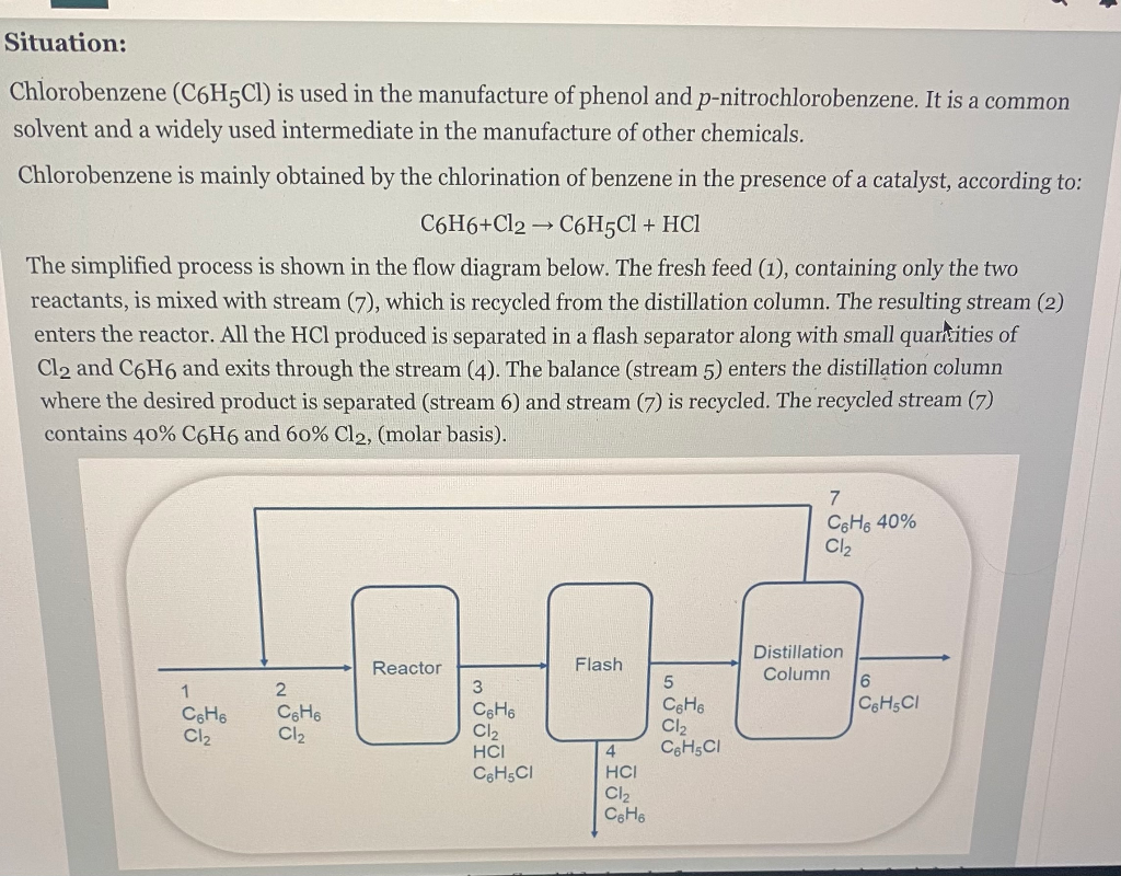 Solved Situation: Chlorobenzene (C6H5Cl) is used in the | Chegg.com