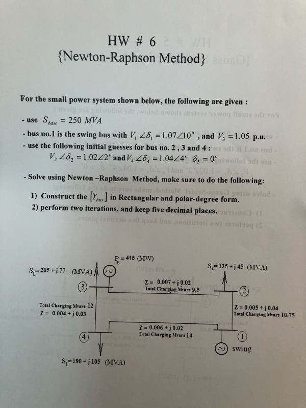 Solved HW # 6 Newton-Raphson Method) For the small power | Chegg.com