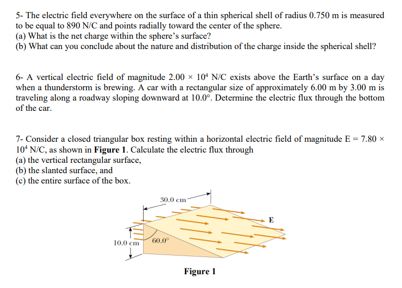 Solved 5- The electric field everywhere on the surface of a | Chegg.com