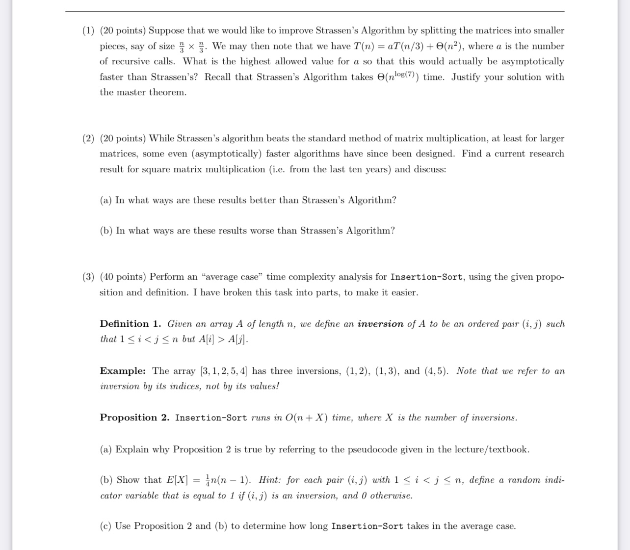 Solved (1) (20 points) Suppose that we would like to improve | Chegg.com