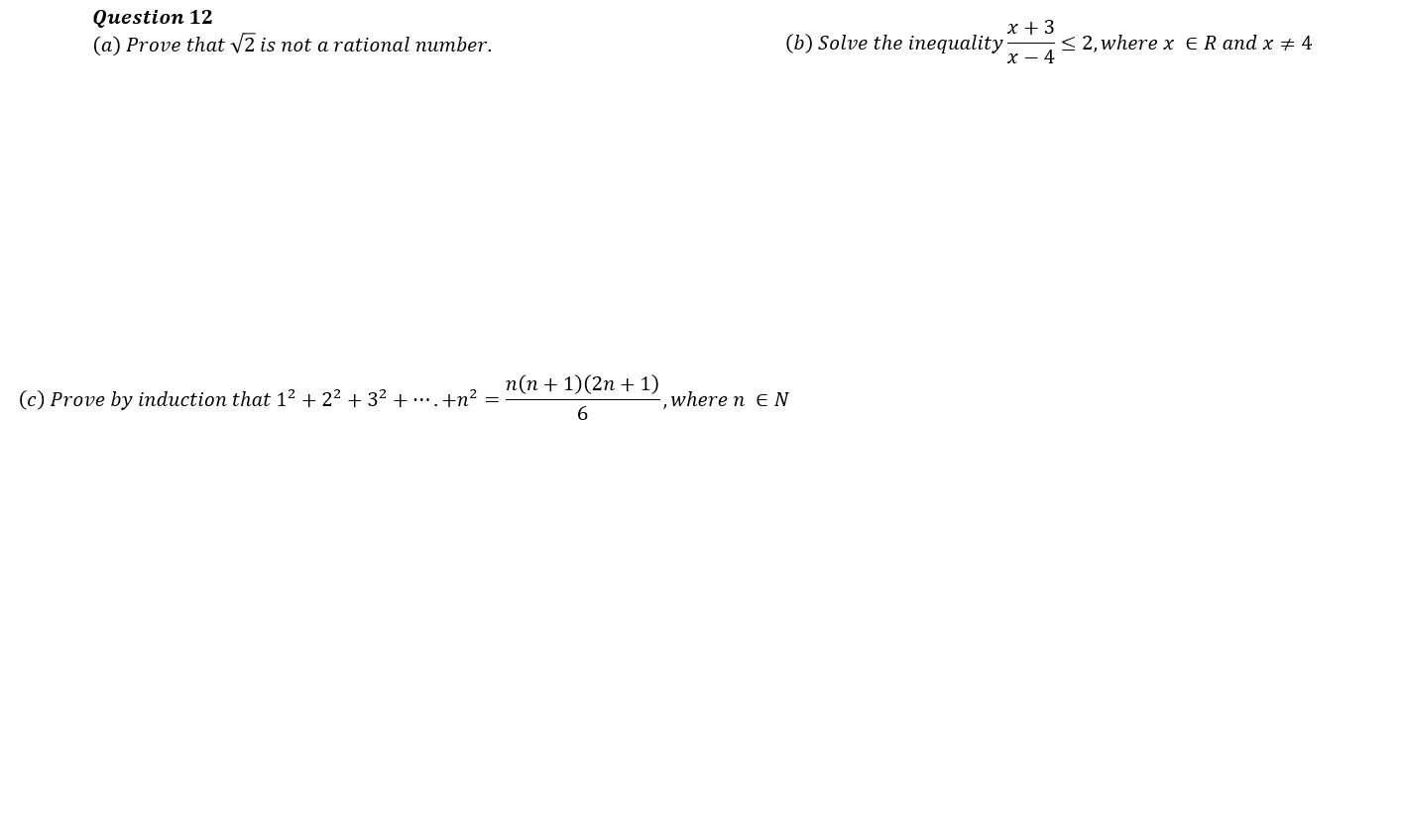 Solved Question 12(a) ﻿Prove that 22 ﻿is not a rational | Chegg.com