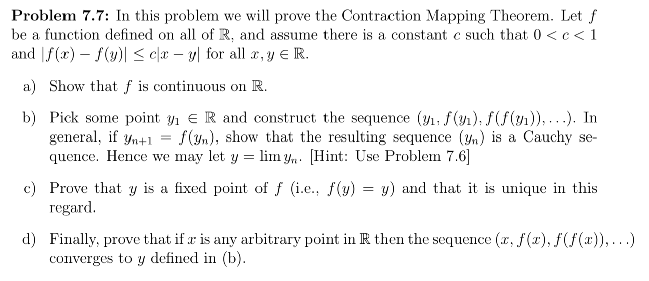 Solved Problem 7.7: In this problem we will prove the | Chegg.com