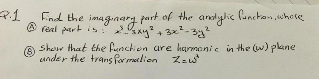 Solved 8.1 Find the imaginary part of the analytic function, | Chegg.com