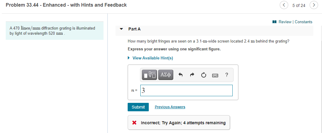 Solved Problem 33.44 - Enhanced - with Hints and Feedback 5 | Chegg.com