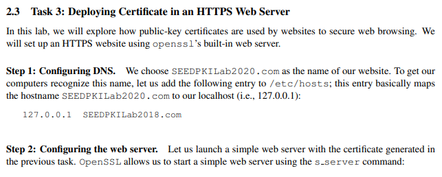 Solved 2.3 Task 3: Deploying Certificate in an HTTPS Web | Chegg.com