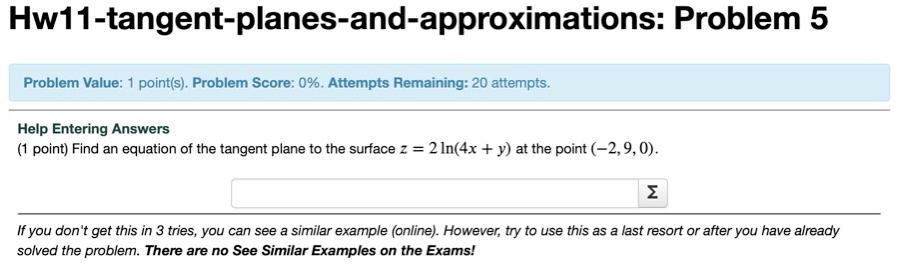 Solved Hw11-tangent-planes-and-approximations: Problem 5 | Chegg.com