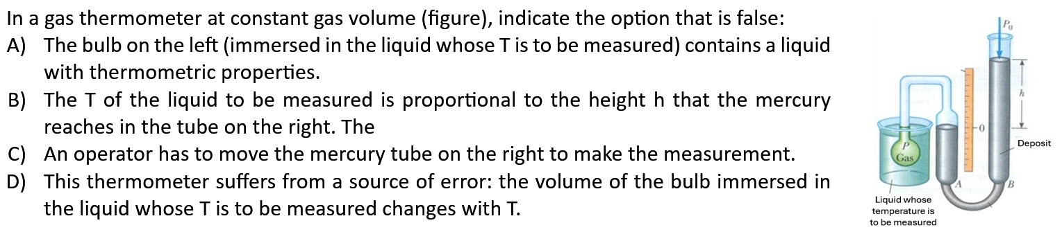 Solved In a gas thermometer at constant gas volume (figure), | Chegg.com