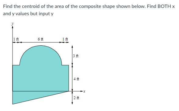 [Solved]: Find the centroid of the area of the composite sh