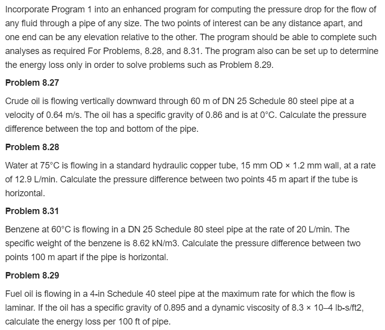 Solved Write a program for computing the friction factor for | Chegg.com