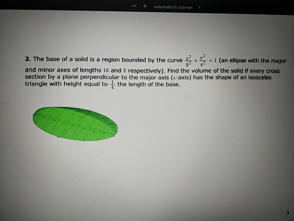 Solved The base of a solid region bounded by the curve | Chegg.com